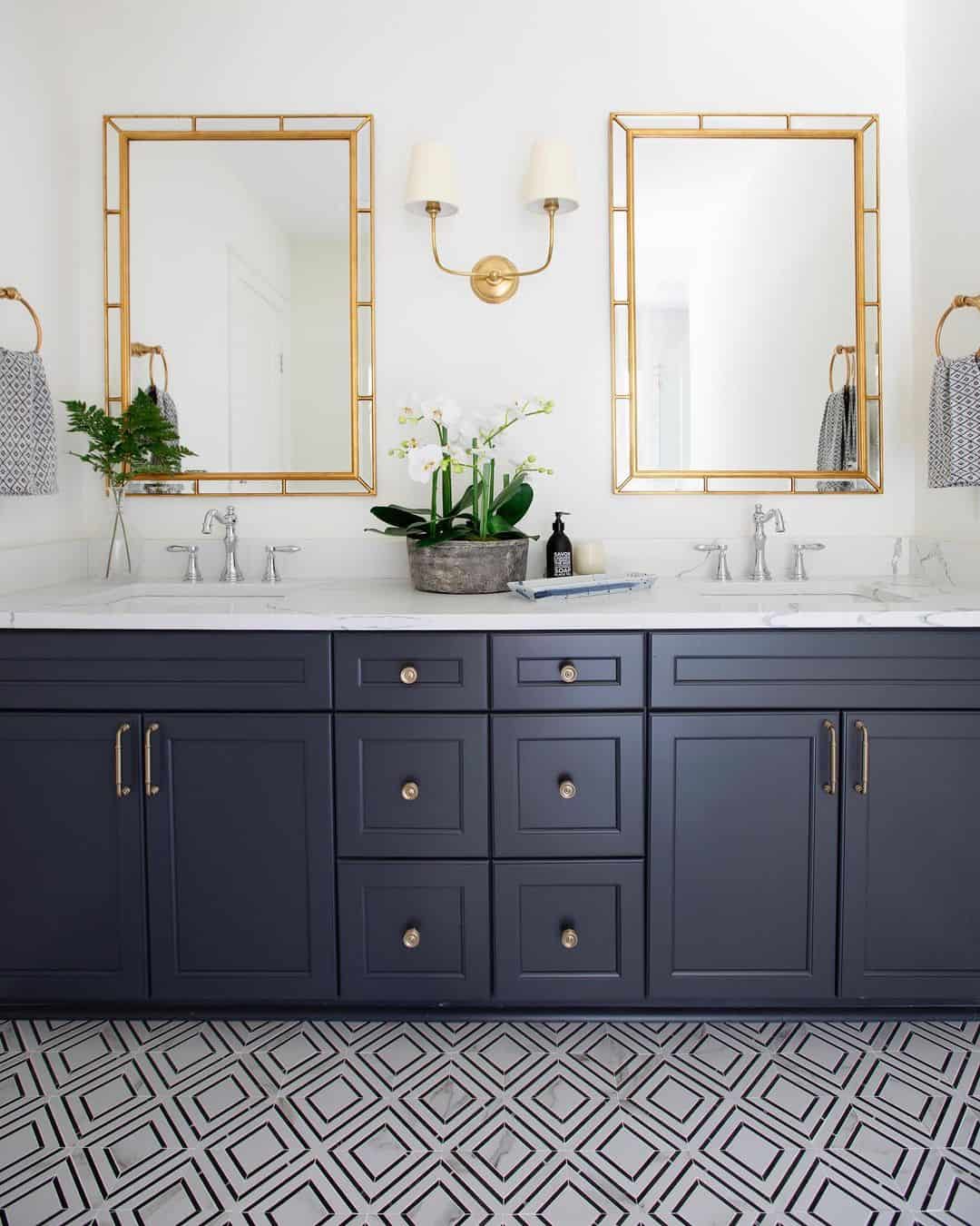 26 Navy Blue Bathroom Vanity Ideas to Give Your Restroom a Royal Makeover