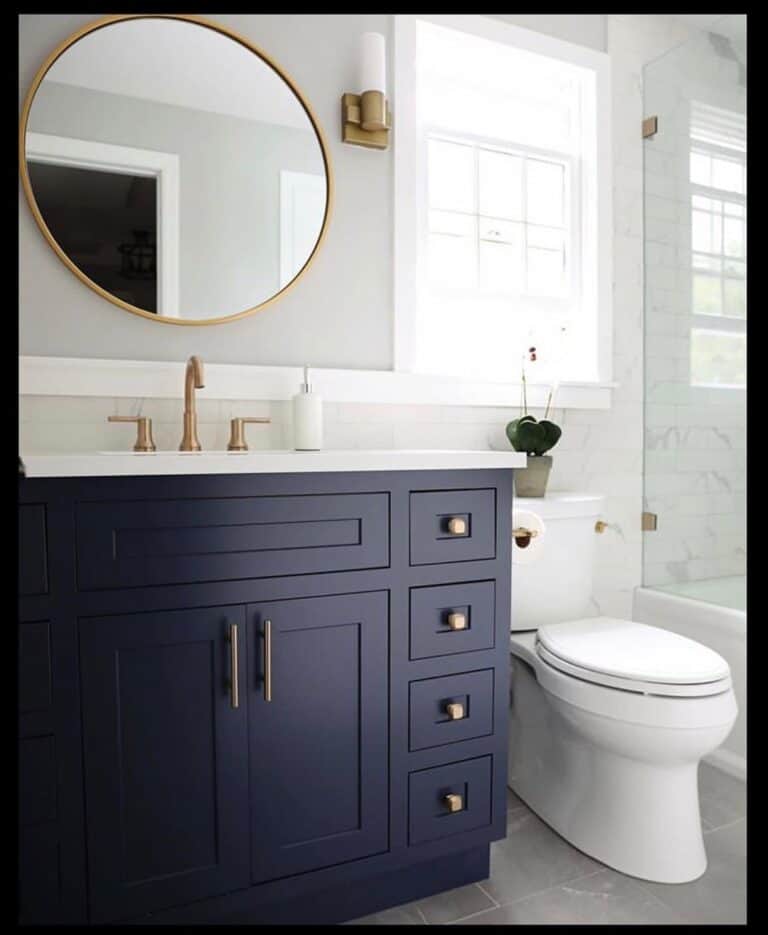 26 Navy Blue Bathroom Vanity Ideas to Give Your Restroom a Royal Makeover