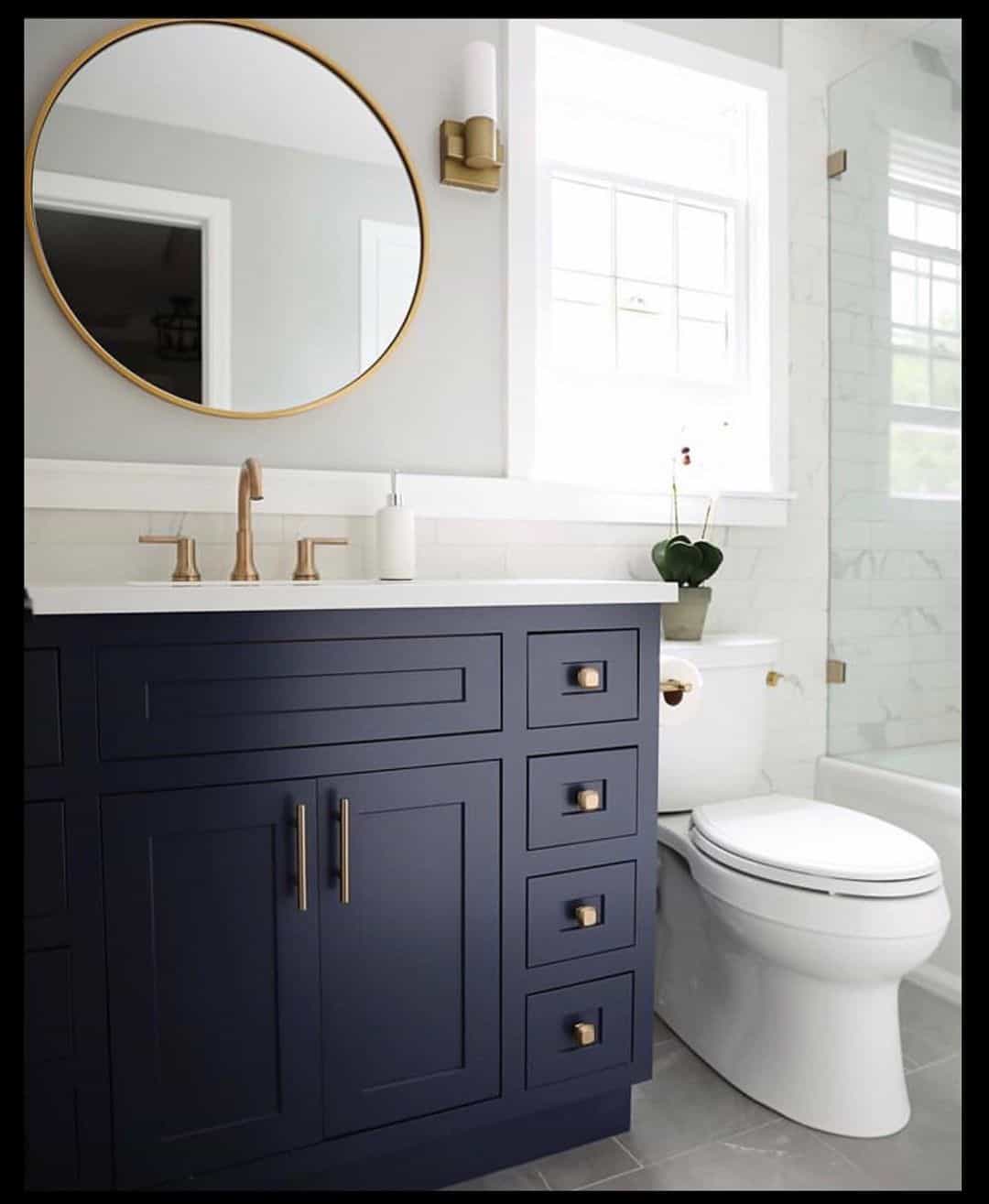 26 Navy Blue Bathroom Vanity Ideas to Give Your Restroom a Royal Makeover