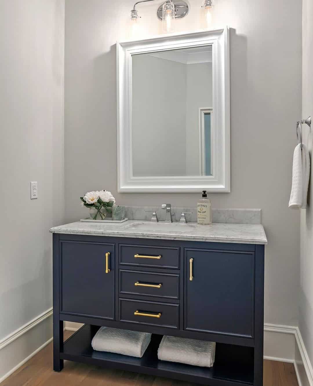 26 Navy Blue Bathroom Vanity Ideas to Give Your Restroom a Royal Makeover