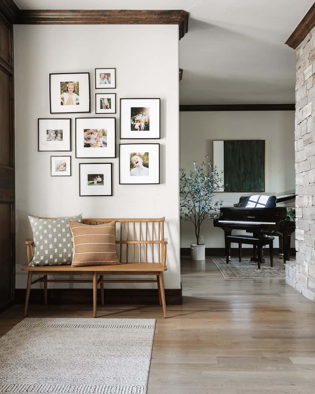 Farmhouse Entryway with Dark Wood Trim - Soul & Lane