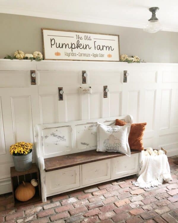 Rustic Two-toned Painted Wood Bench - Soul & Lane