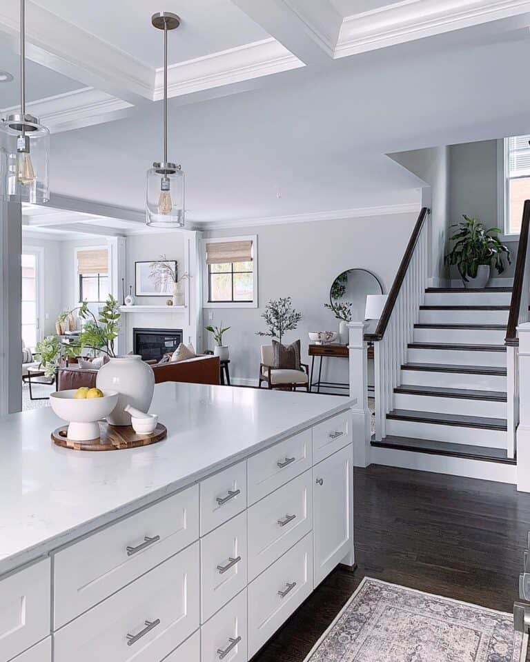 White Kitchen Drawers with Nickel Pulls - Soul & Lane