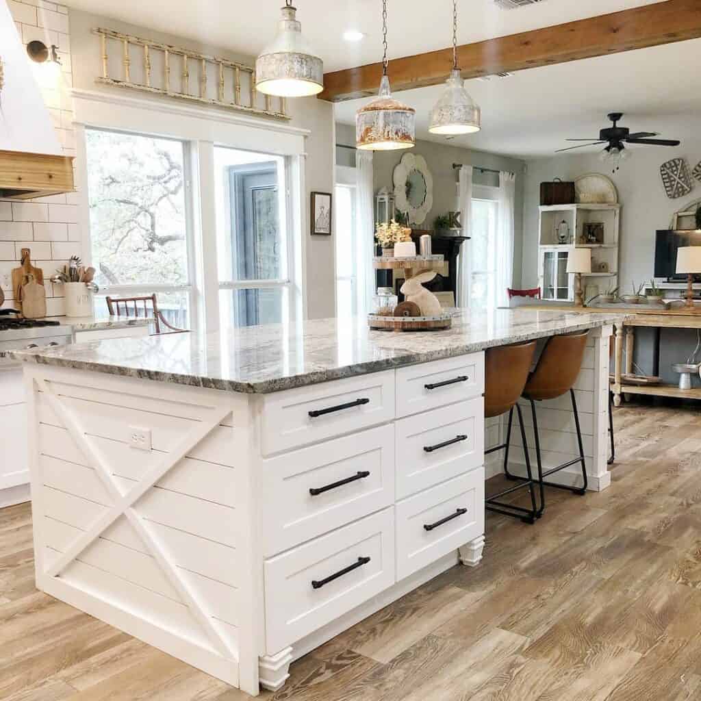 White Shiplap Kitchen Island Drawers - Soul & Lane