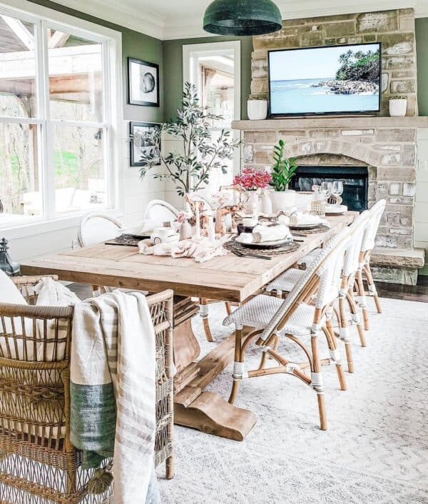 40 Farmhouse Dining Room Rugs to Add Soft Texture to Your Home