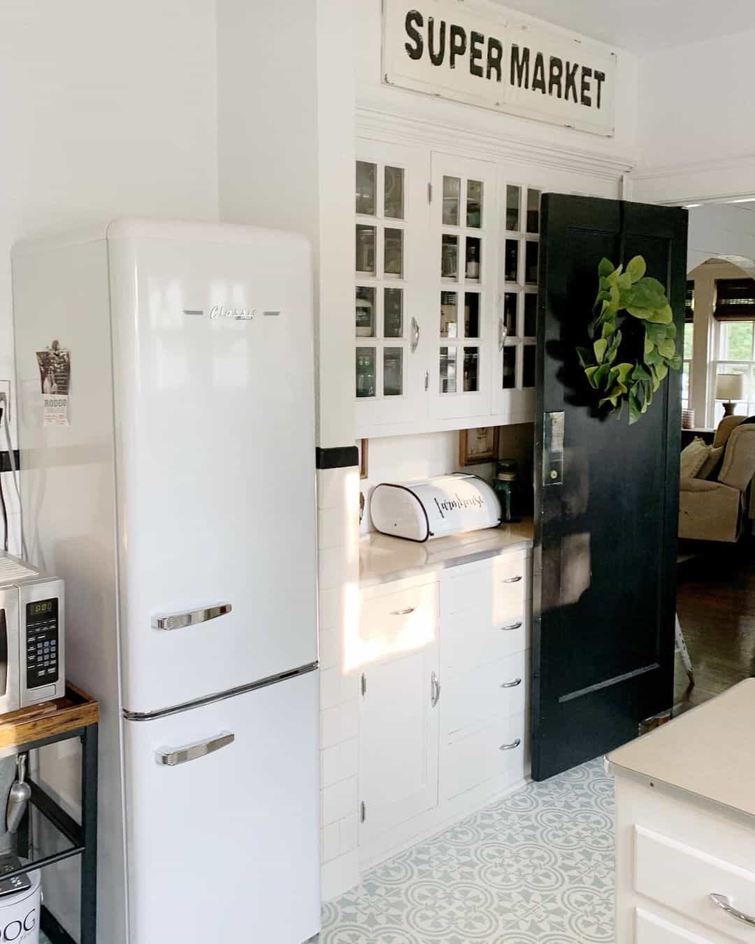 Rustic Black Farmhouse Door with Wreath - Soul & Lane