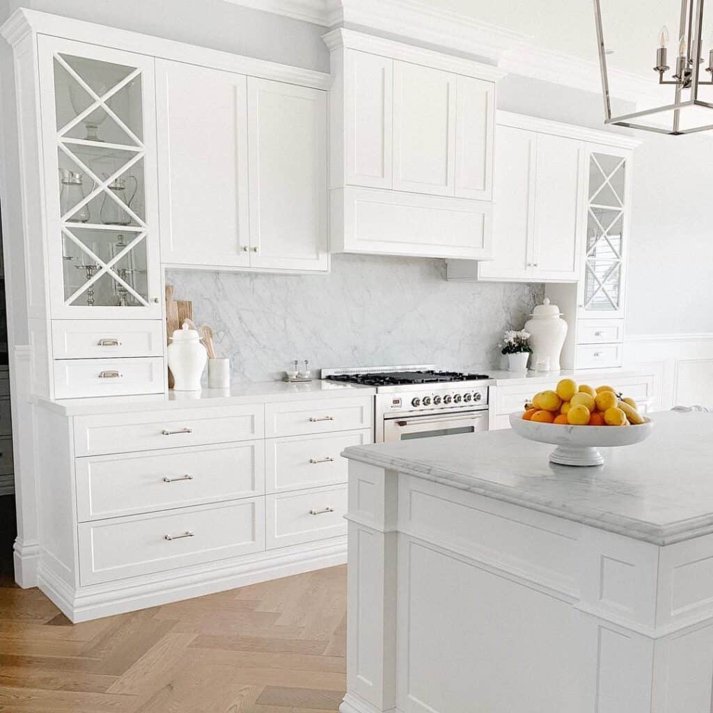 42 Classy White Kitchen Cabinets with White Countertops