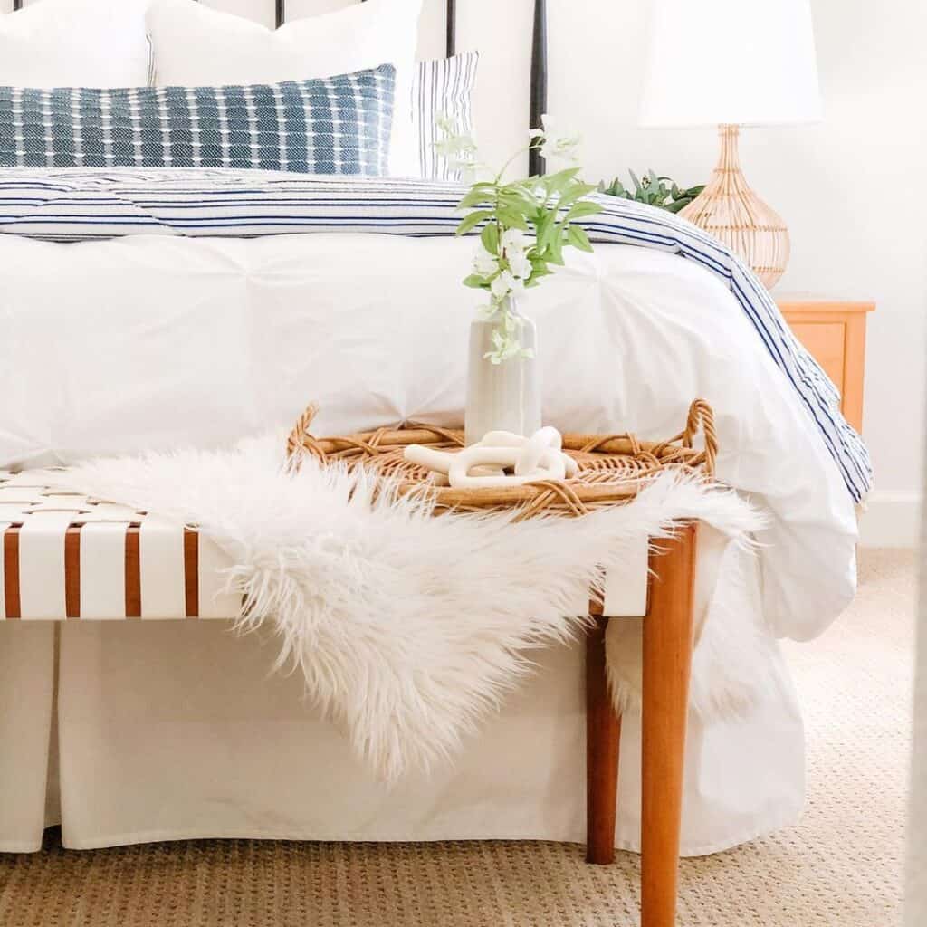 Woven Lamp with White Lamp Shade - Soul & Lane