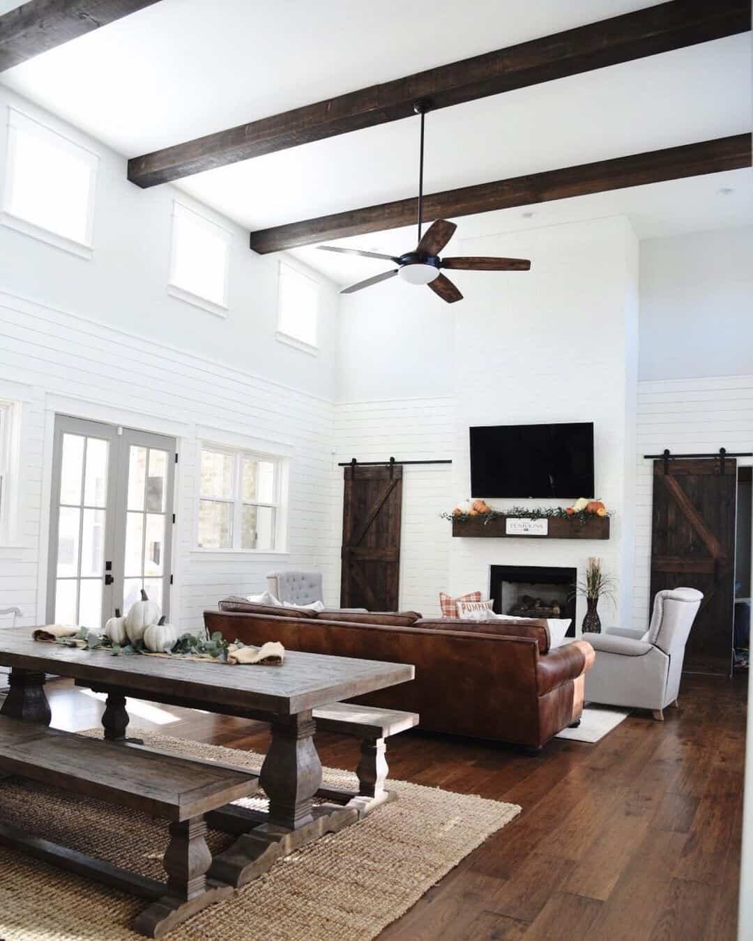 28 Wood Beams in Living Room for Irresistible Rustic Charm