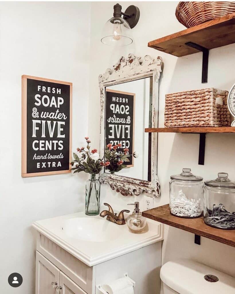 Distressed White Painted Wood Framed Mirror - Soul & Lane