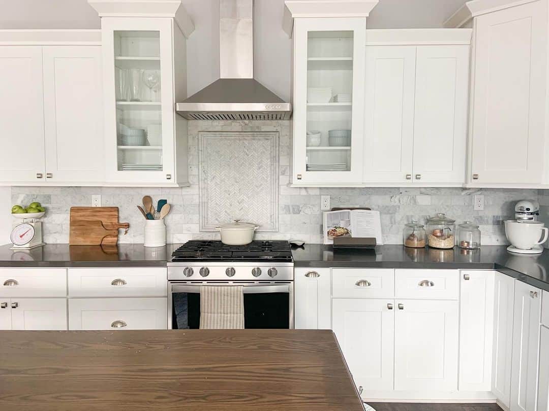 Staggered Tile Grey Kitchen Backsplash - Soul & Lane