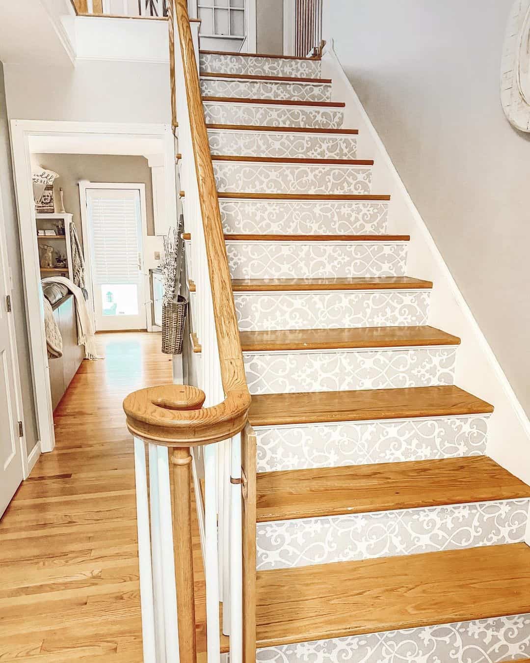 White and Gray Stair Riser Wallpaper - Soul & Lane