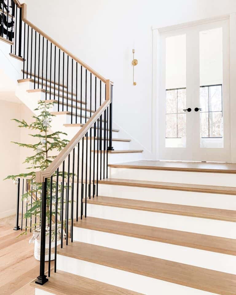 Wide Staircase with White Painted Stair Riser - Soul & Lane