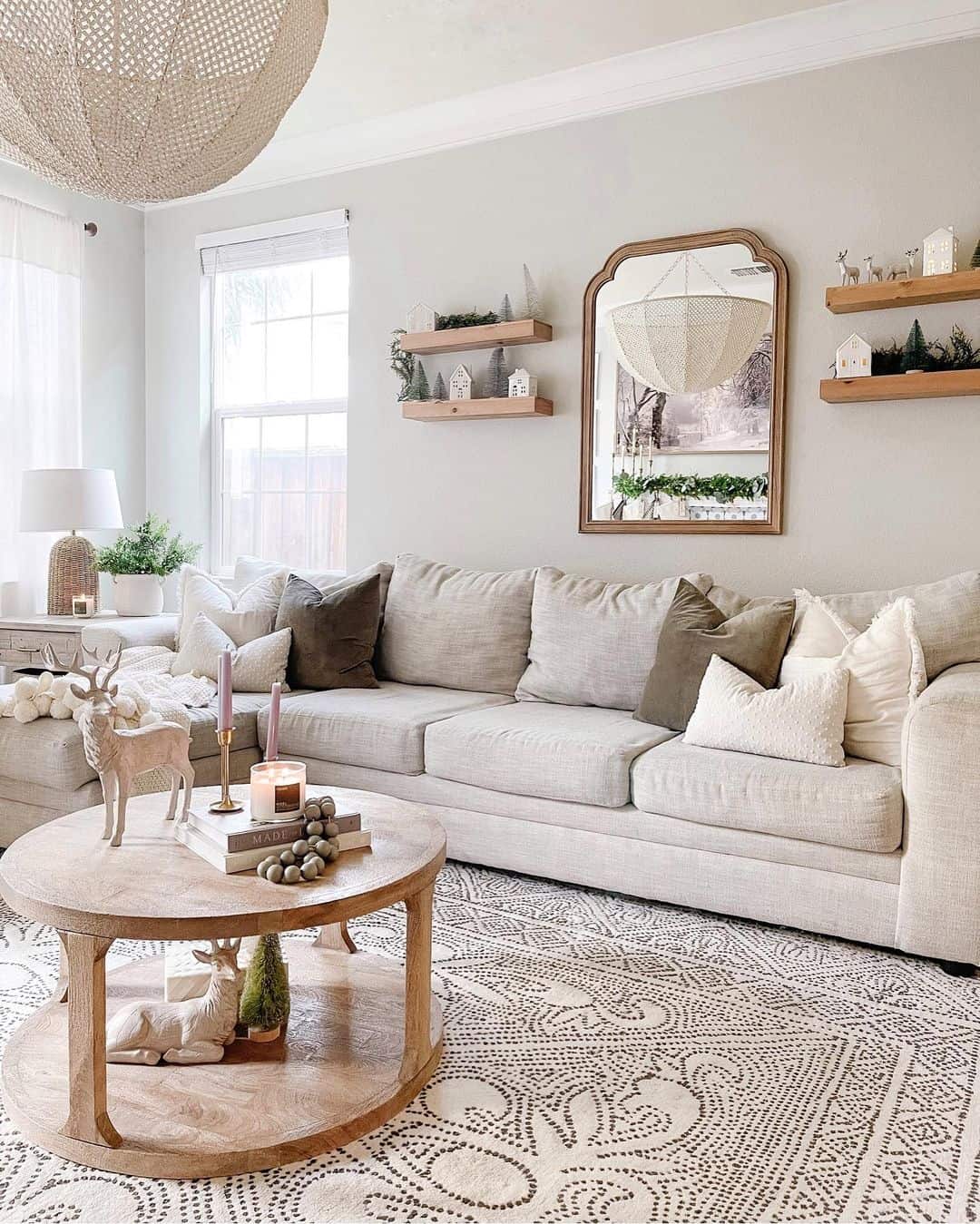 Floating Shelves and Gold-Framed Mirror - Soul & Lane