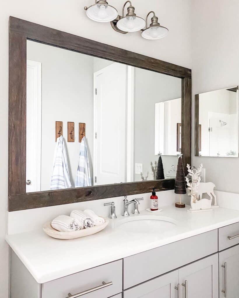 Stained Wood Frame Rectangular Mirror - Soul & Lane