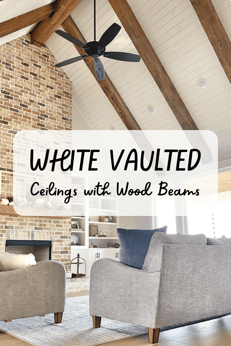 White Vaulted Ceiling With Wood Beams - Infoupdate.org