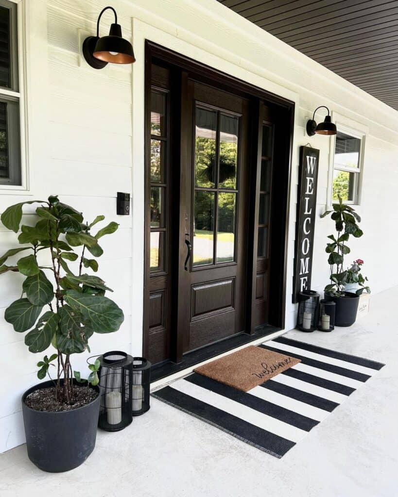 Dark Wood Front Door With Side Lights Soul And Lane