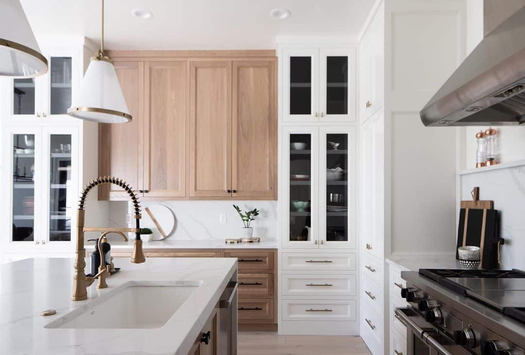 Glass Panel Cabinets and Pendant Lighting - Soul & Lane