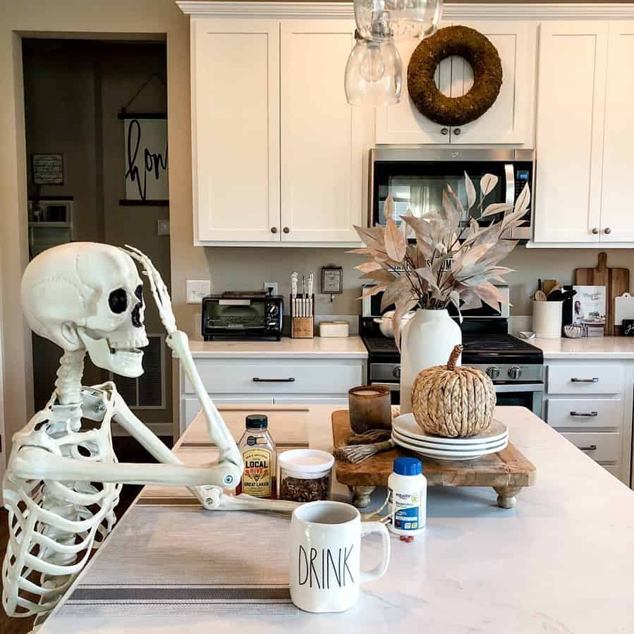 Kitchen Island with Skeleton Decor - Soul & Lane