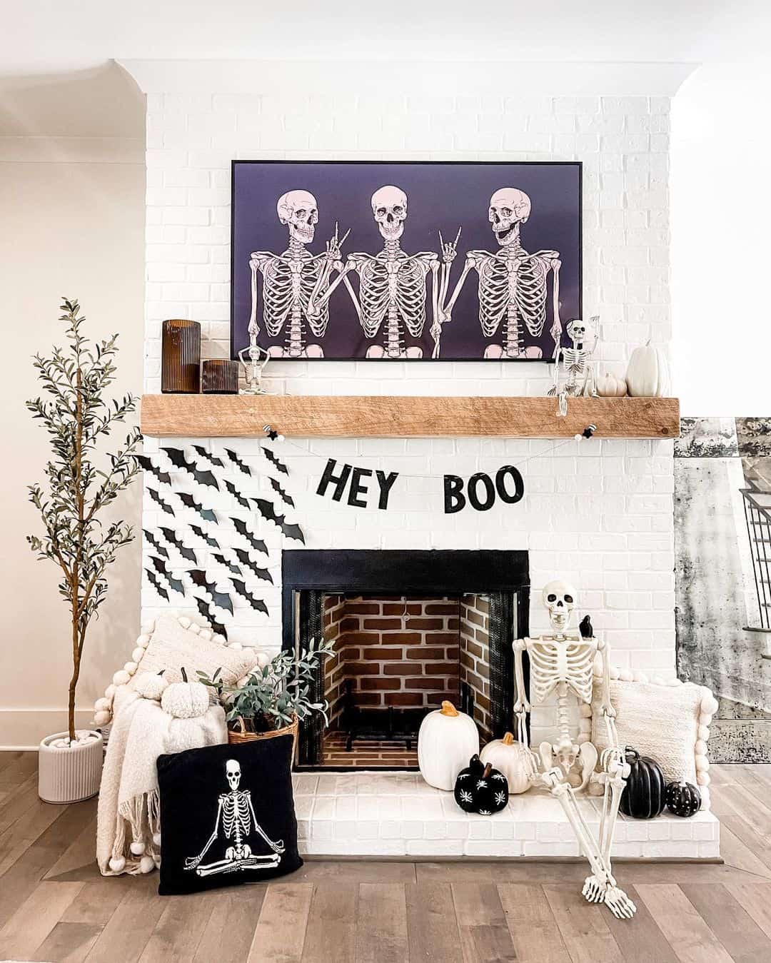 Spooky Decorated Halloween Fireplace - Soul & Lane
