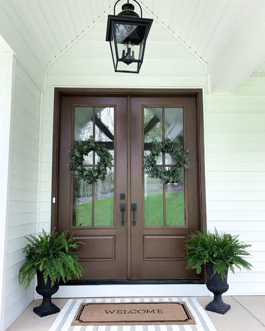 26 Farmhouse Double Front Doors to Add a Country Charm