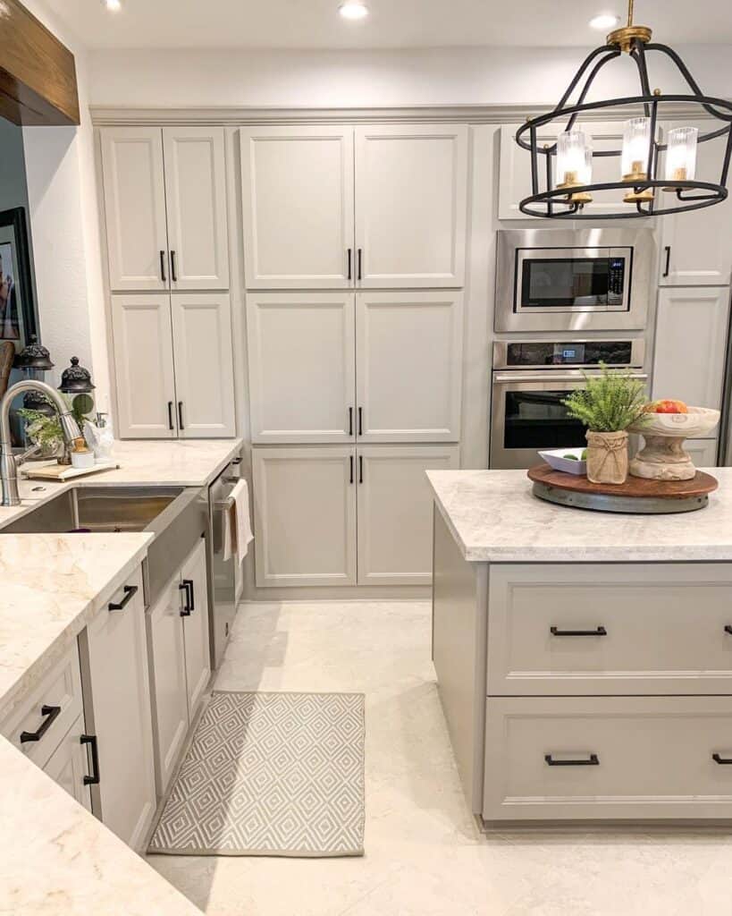 White Floor to Ceiling Cabinets Kitchen - Soul & Lane
