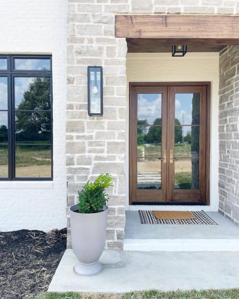 Wooden Double Front Doors with Windows - Soul & Lane
