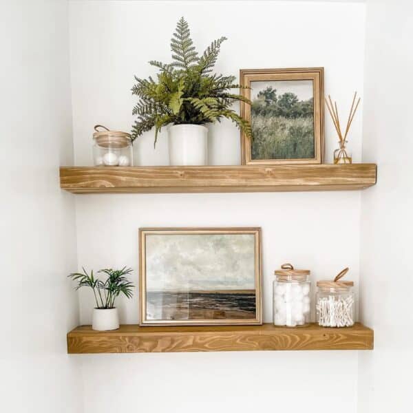 22 Oak Floating Shelves to Lighten Up Your Home