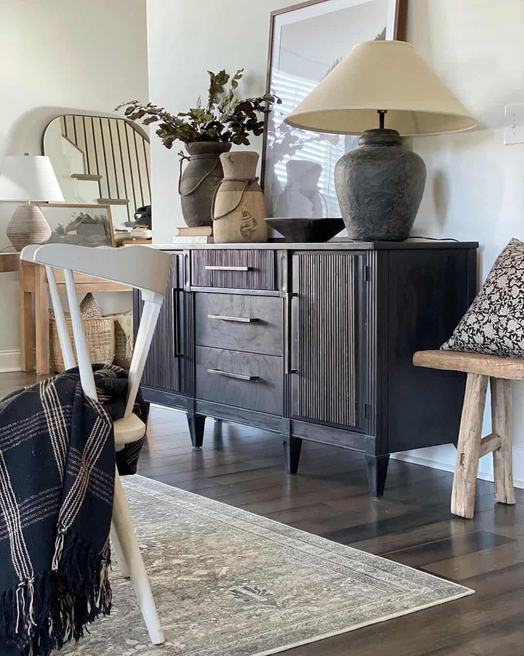 Black Buffet with Cabinets in Breakfast Nook - Soul & Lane