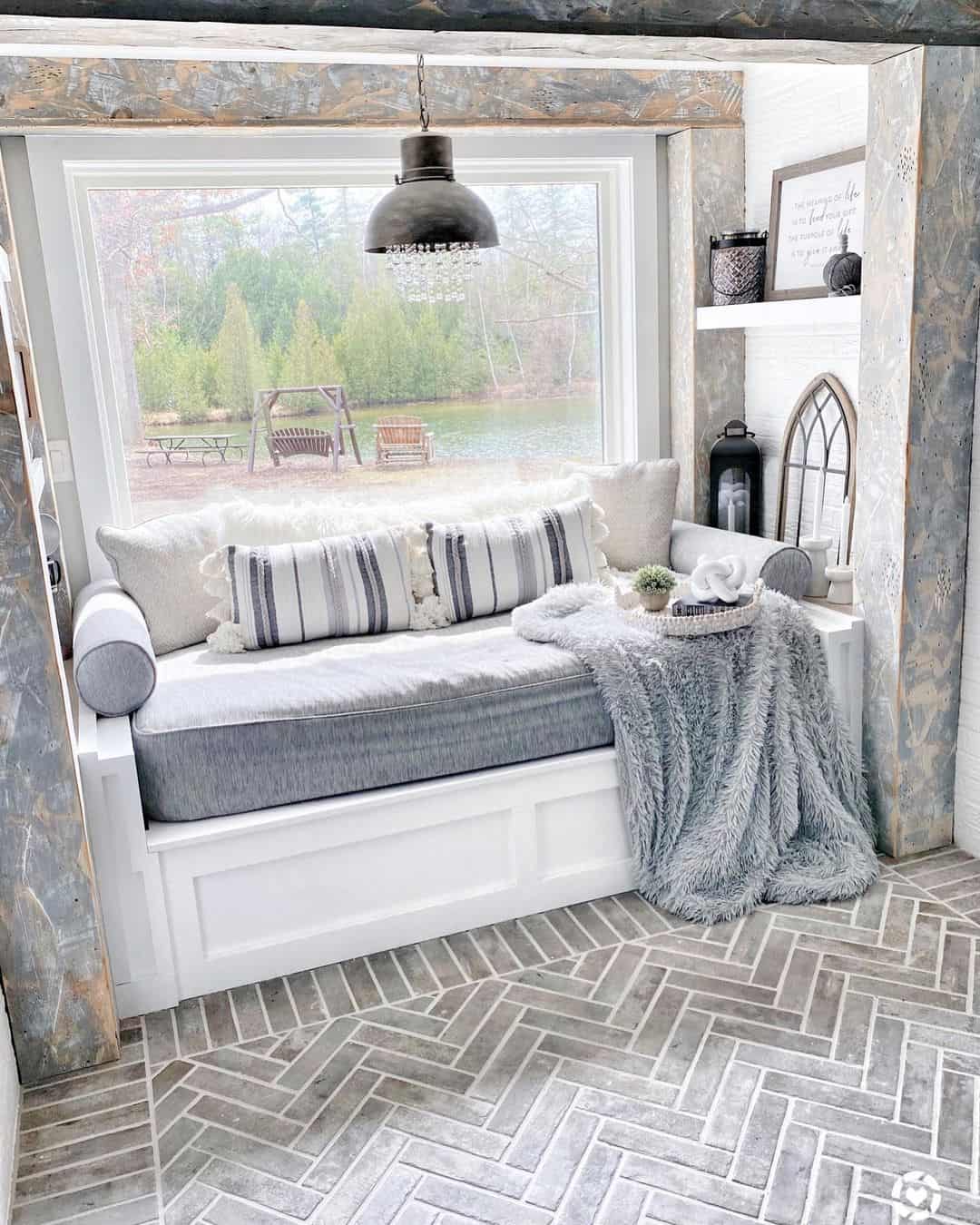 Herringbone Brick Floor and Window Seat - Soul & Lane