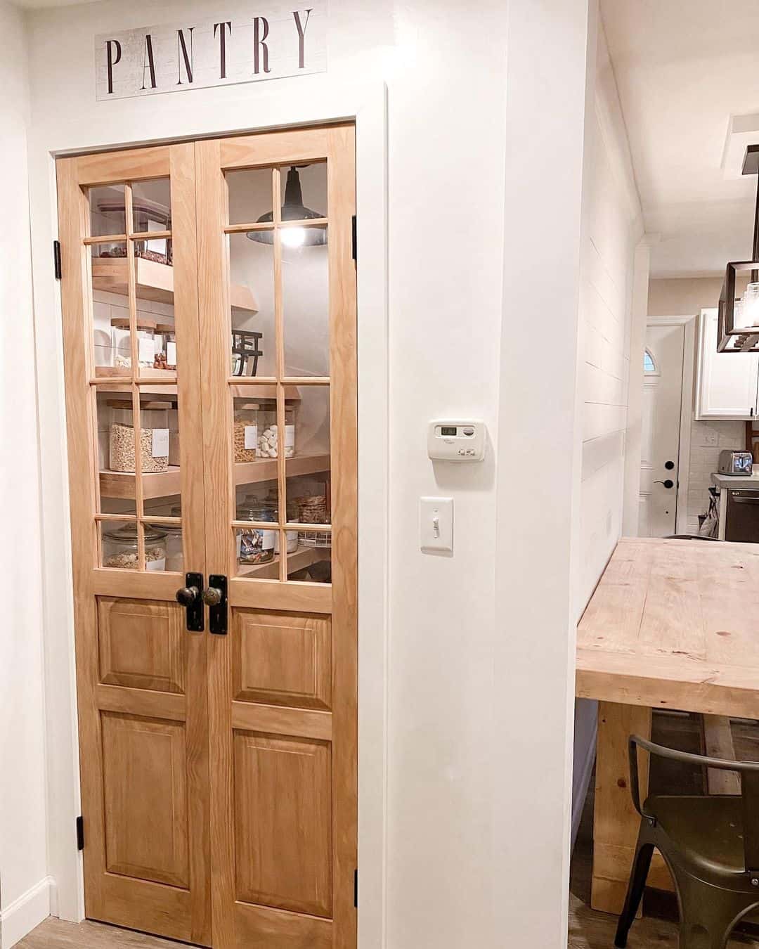Light Wood Double Doors for Small Pantry - Soul & Lane