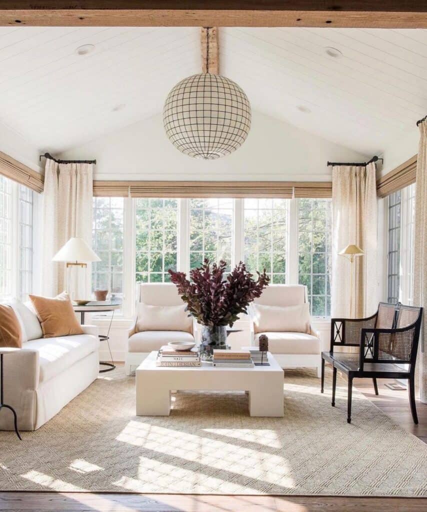 Modern Living Room with Vaulted Ceiling Windows - Soul & Lane