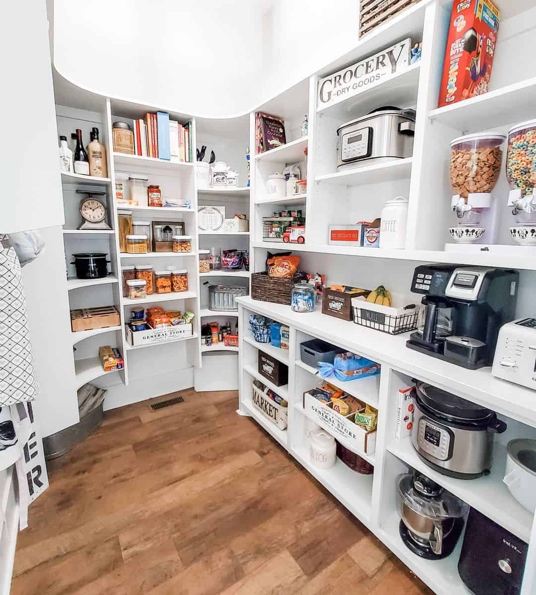 Pantry with White Built-in Modular Shelves - Soul & Lane