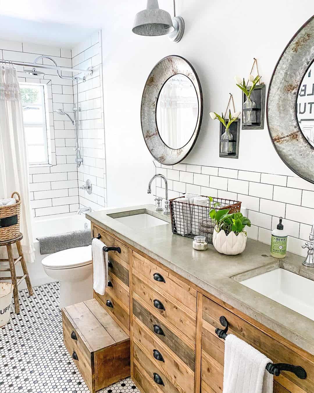 Rustic Bathroom with Double Sink Vanity - Soul & Lane