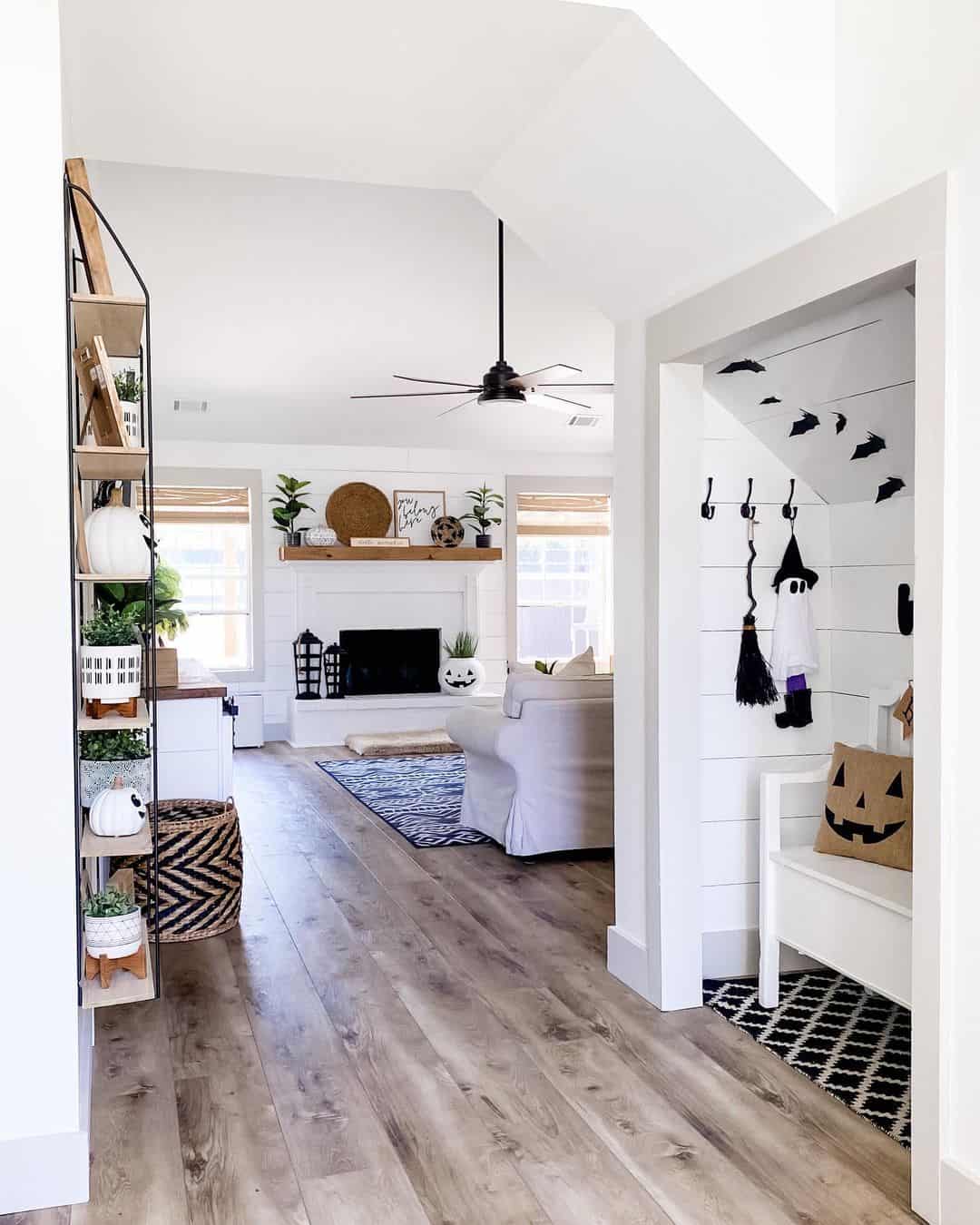 White Shiplap Entryway Nook with Bench - Soul & Lane