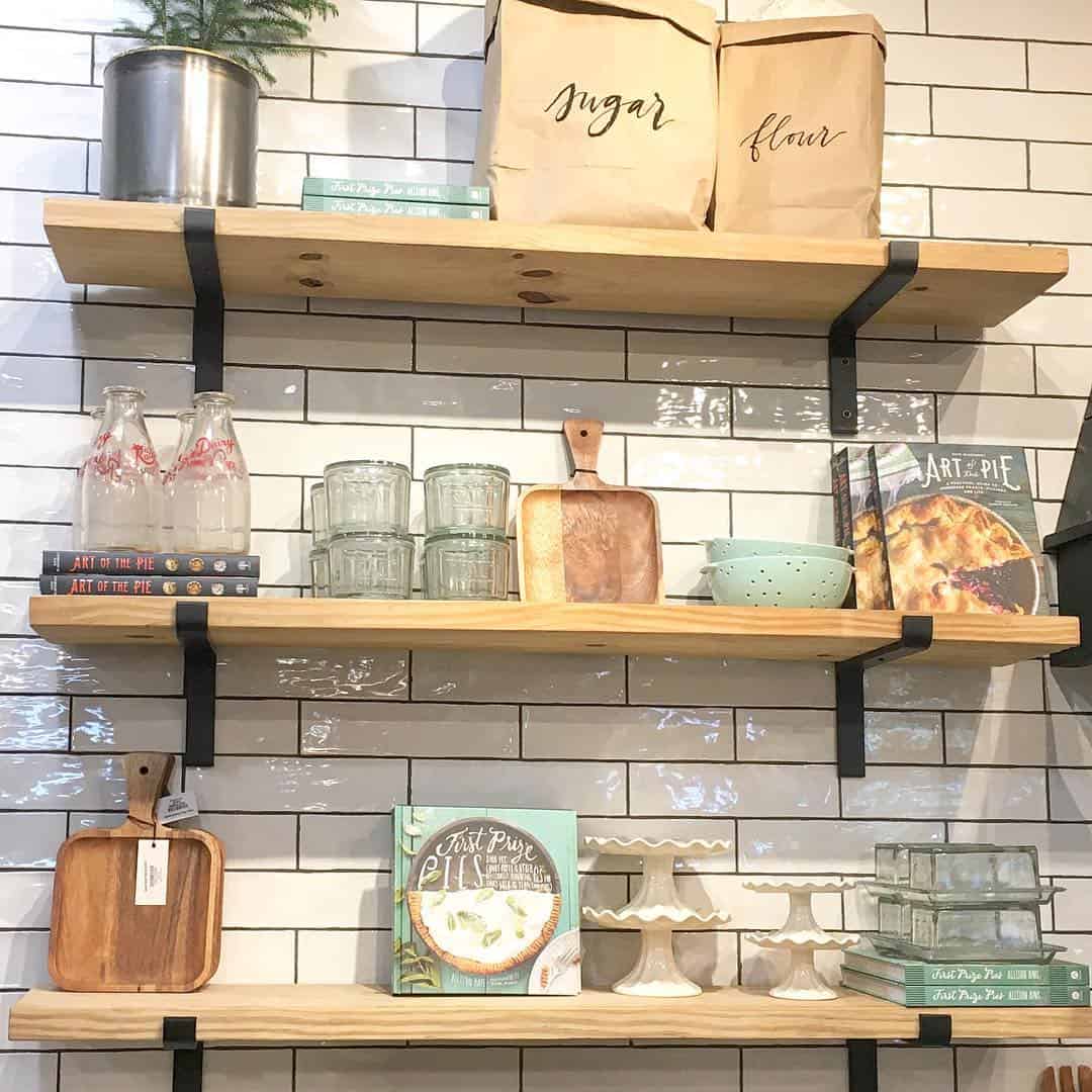 White Staggered Tile Wall with Black Grout - Soul & Lane