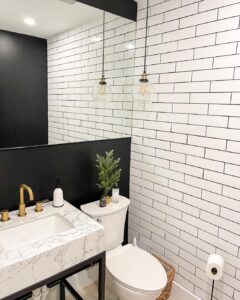25 Classic White Subway Tile with Black Grout Designs