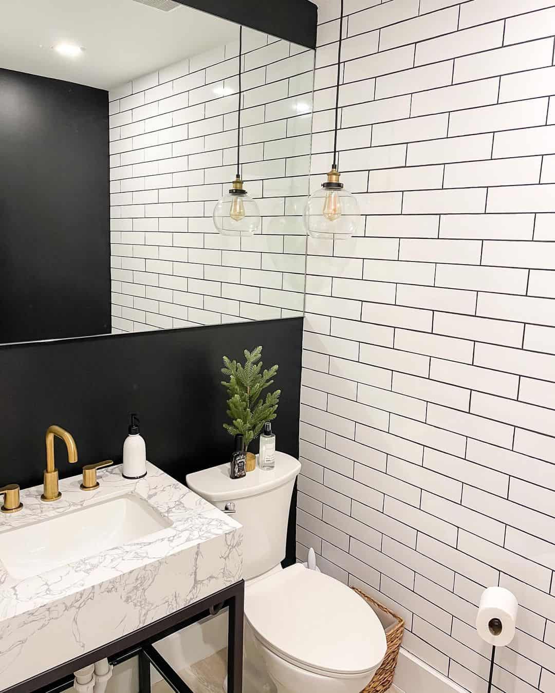 25 Classic White Subway Tile With Black Grout Designs