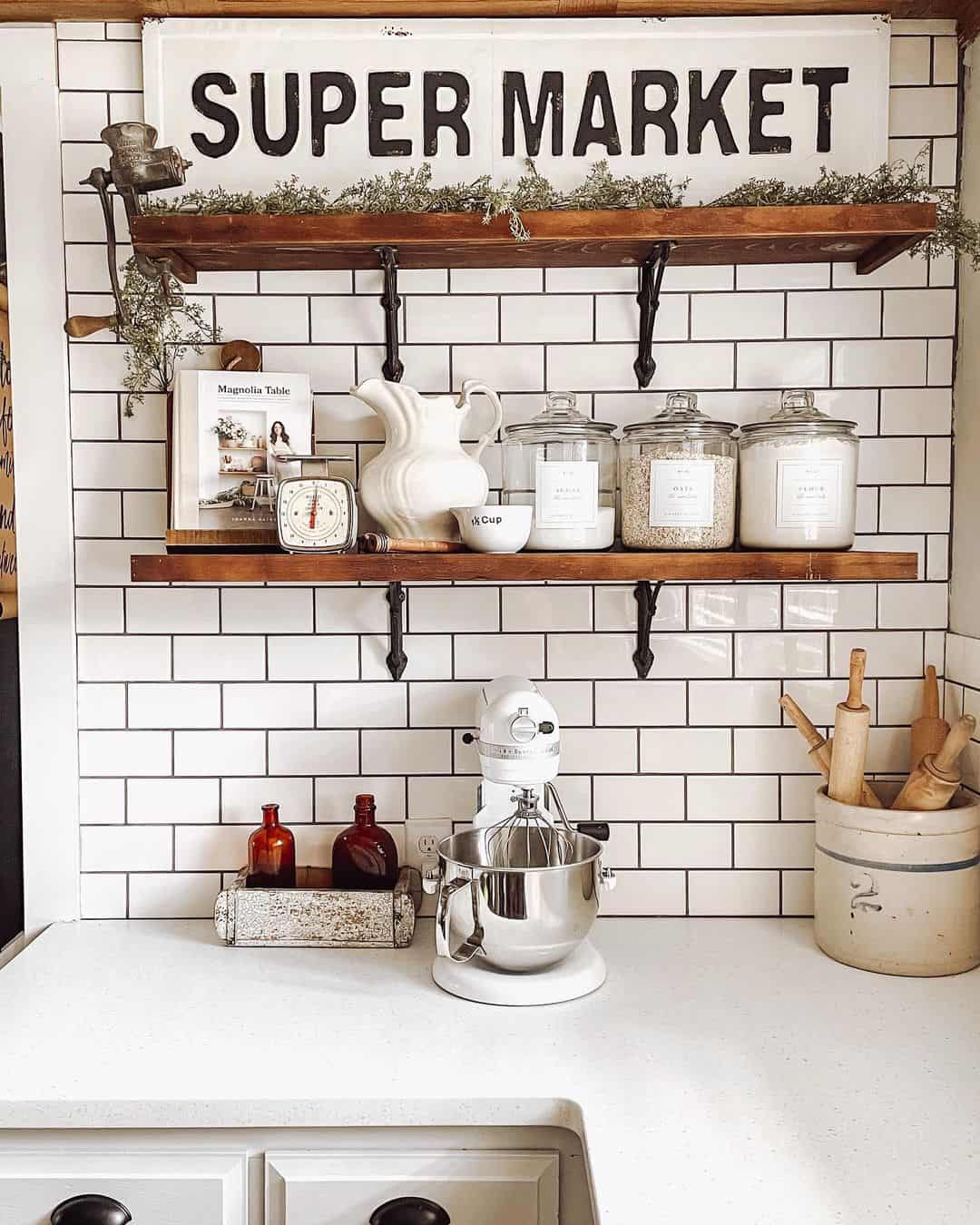 White Subway Tile Black Grout Backsplash Soul And Lane
