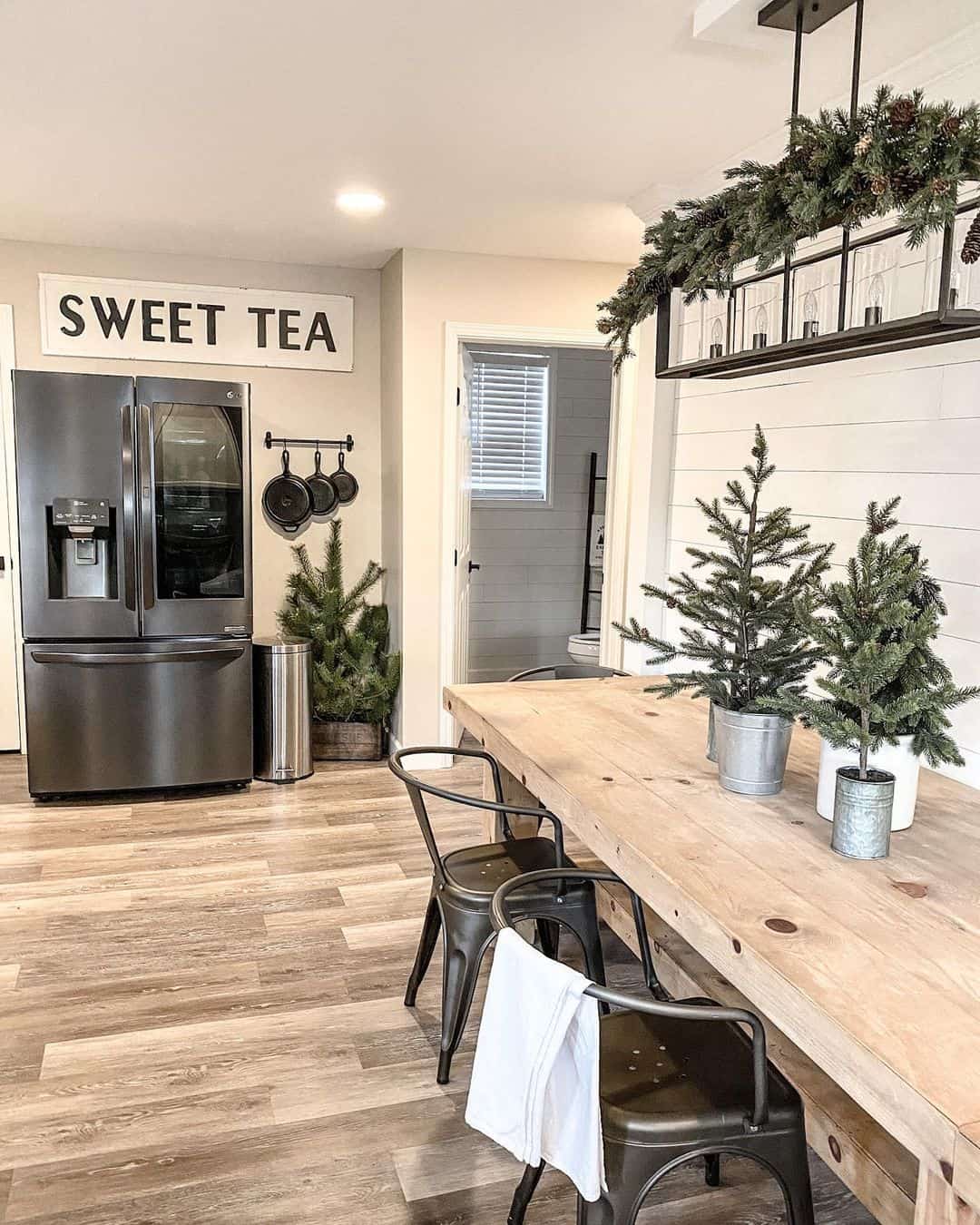 Wood Dining Table with Pine Décor - Soul & Lane