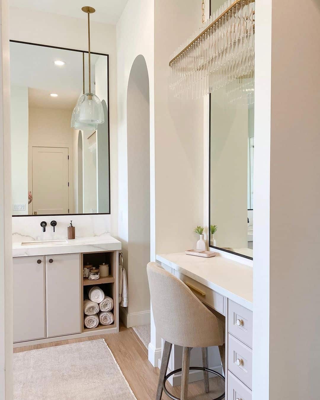 Beige Dressing Table and Matching Vanity - Soul & Lane