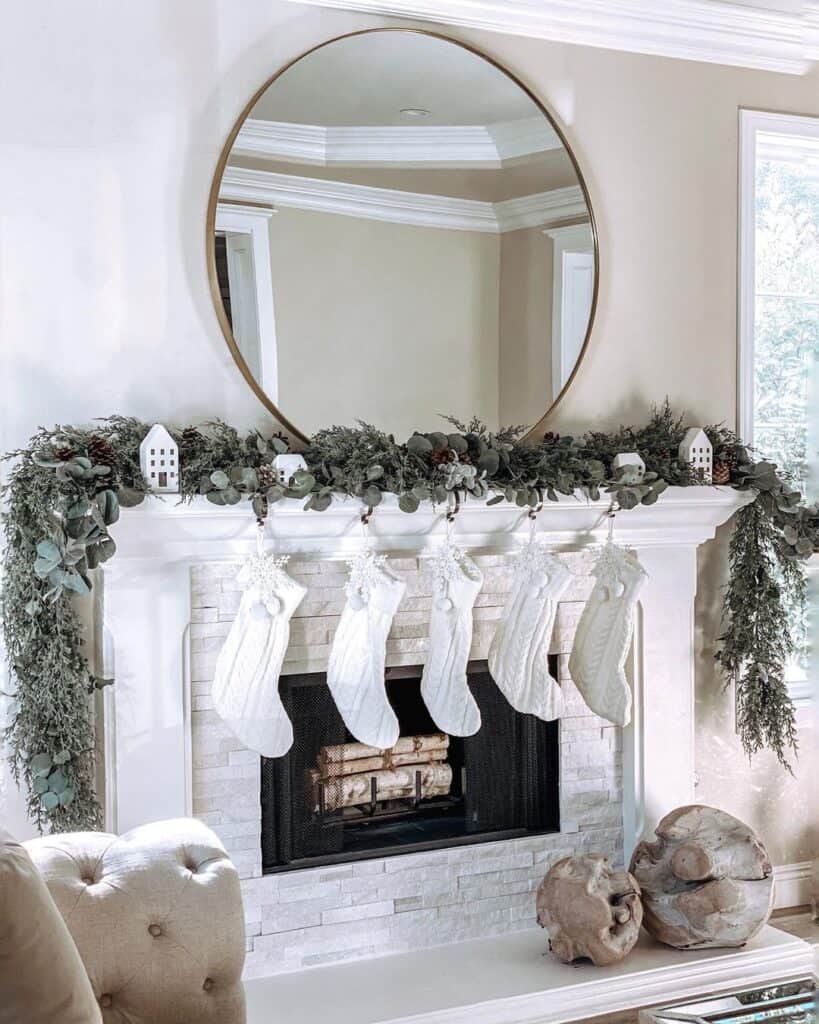 Cabled White Christmas Stockings - Soul & Lane