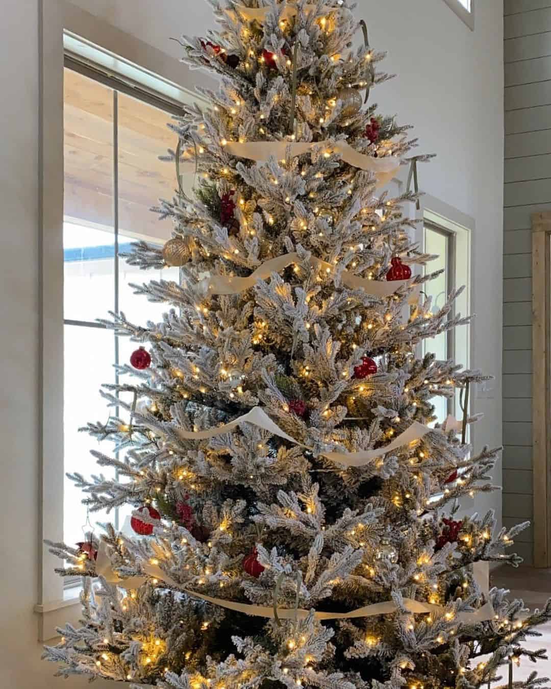 Flocked Tree in Front of Windows - Soul & Lane