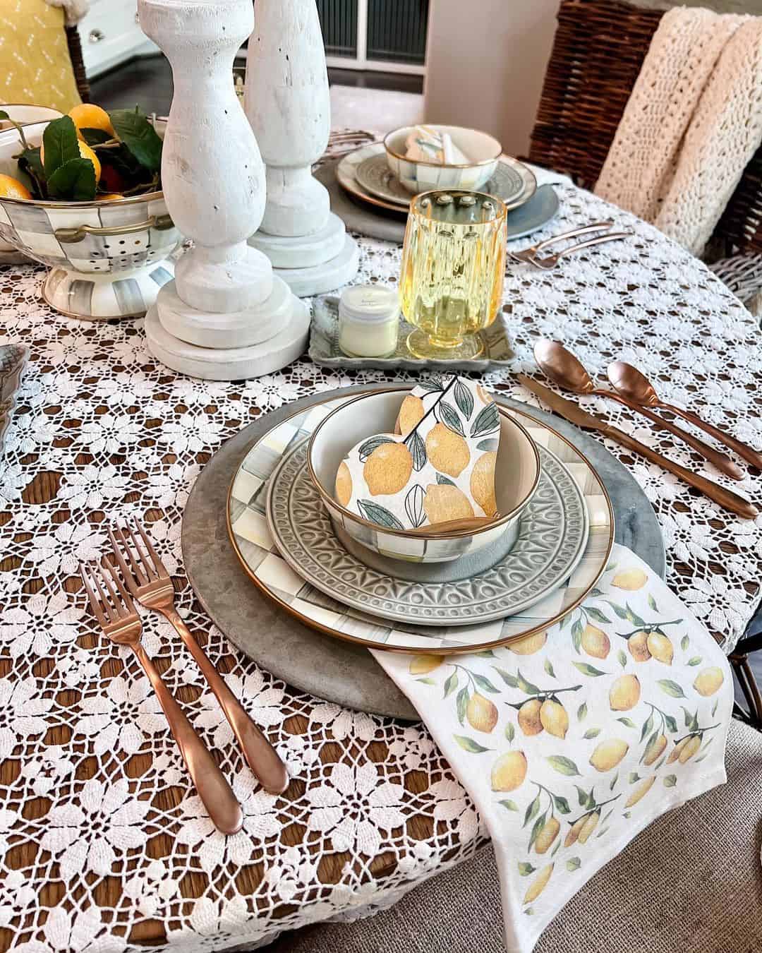 Lemon Tablescape for Summer Dining Ideas - Soul & Lane