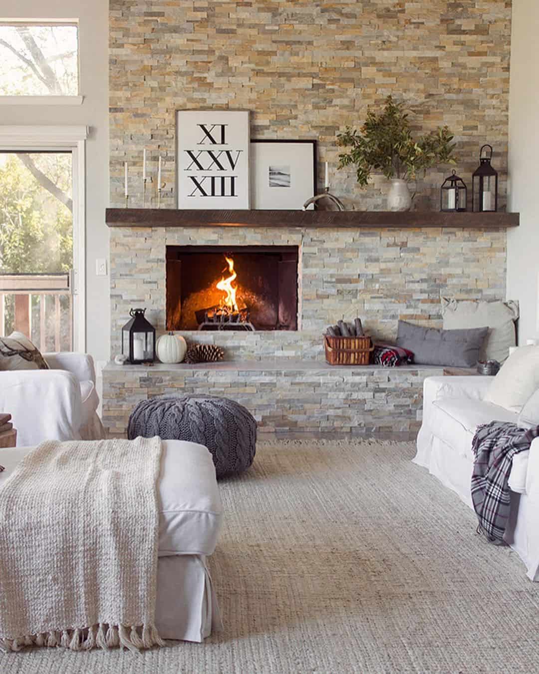36 Beautiful Modern Farmhouse Fireplace Ideas For Every Style
