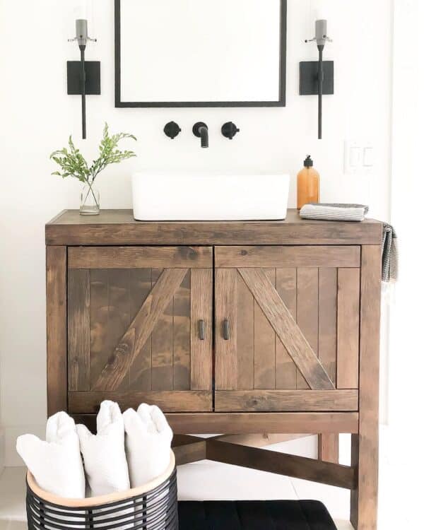 35 Wood Vanity Ideas for a Charming Farmhouse Bathroom