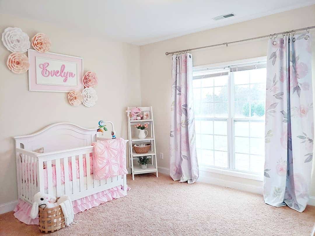 Floral Curtains and Wall Art in Girl's Nursery - Soul & Lane