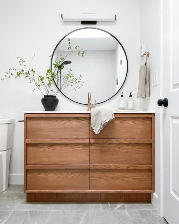 26 Natural Wood Bathroom Vanity Ideas for an Organic Look