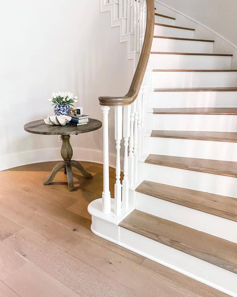 Modern Farmhouse Staircase in Neutral Home - Soul & Lane