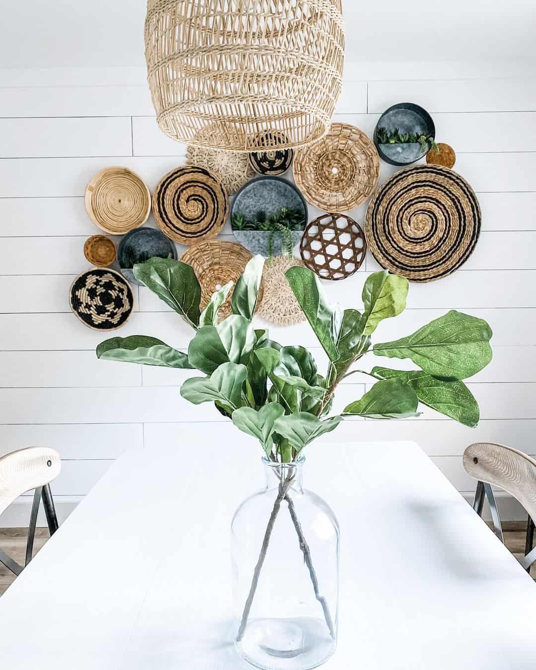 Rustic Wicker Baskets and a Rattan Pendant Lamp - Soul & Lane
